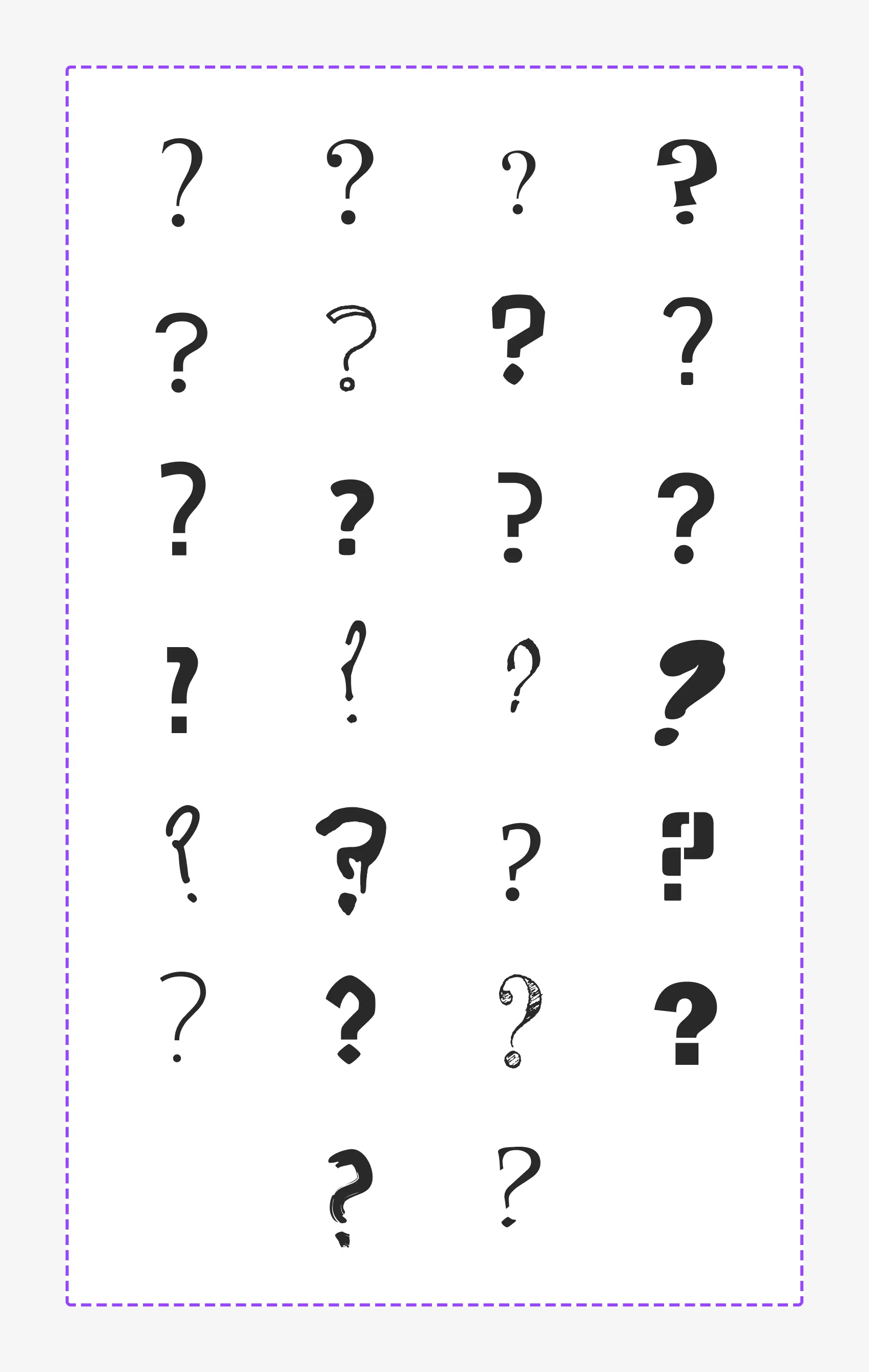 Figma Icon: Question Marks Pack, Data Visual Component | Component Collector Design System